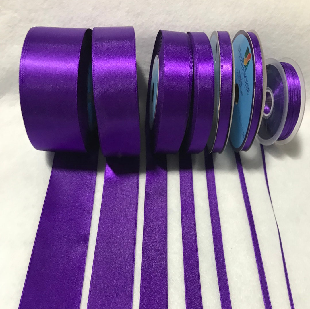 Royal Purple Double Sided Satin Ribbon - Made in France (7 Widths to ...