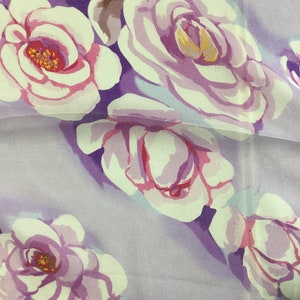Purple Roses - Silk Chiffon Fabric - Etsy