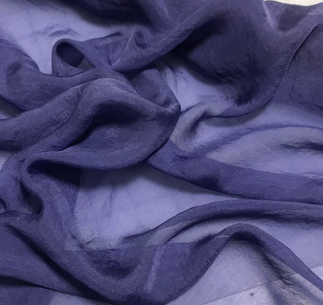Hand Dyed Midnight Blue - Soft Silk Organza Fabric - Etsy