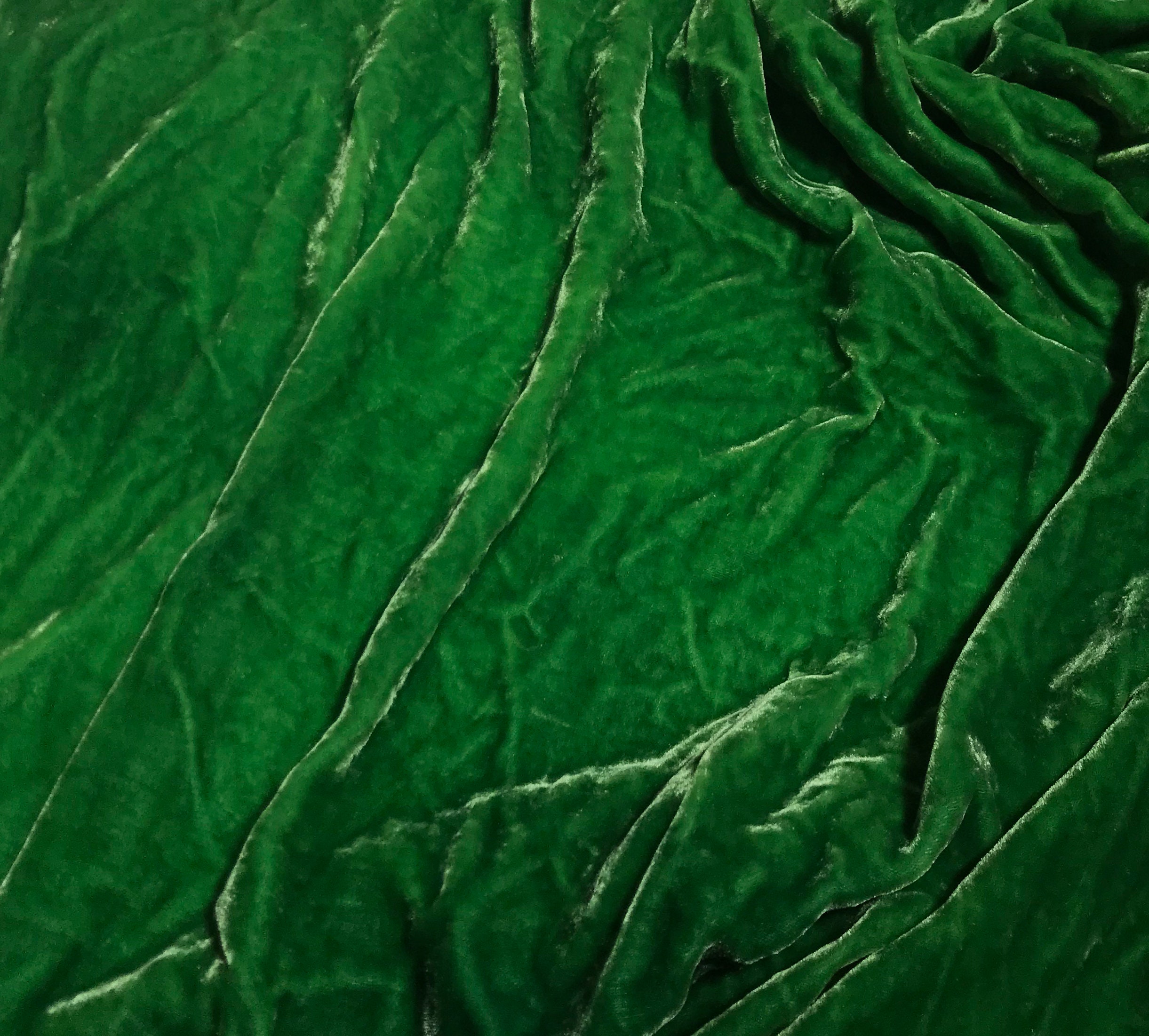 EMERALD GREEN Hand Dyed Silk Velvet Fabric | Etsy