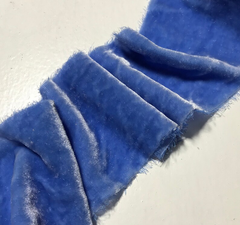 Hand Dyed Periwinkle Blue Silk Velvet Ribbon 4 Widths to - Etsy