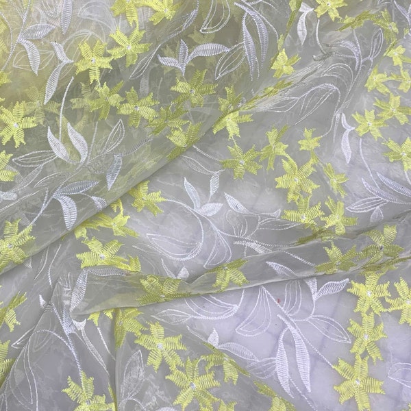 Embroidered Sheer Fabric - Etsy