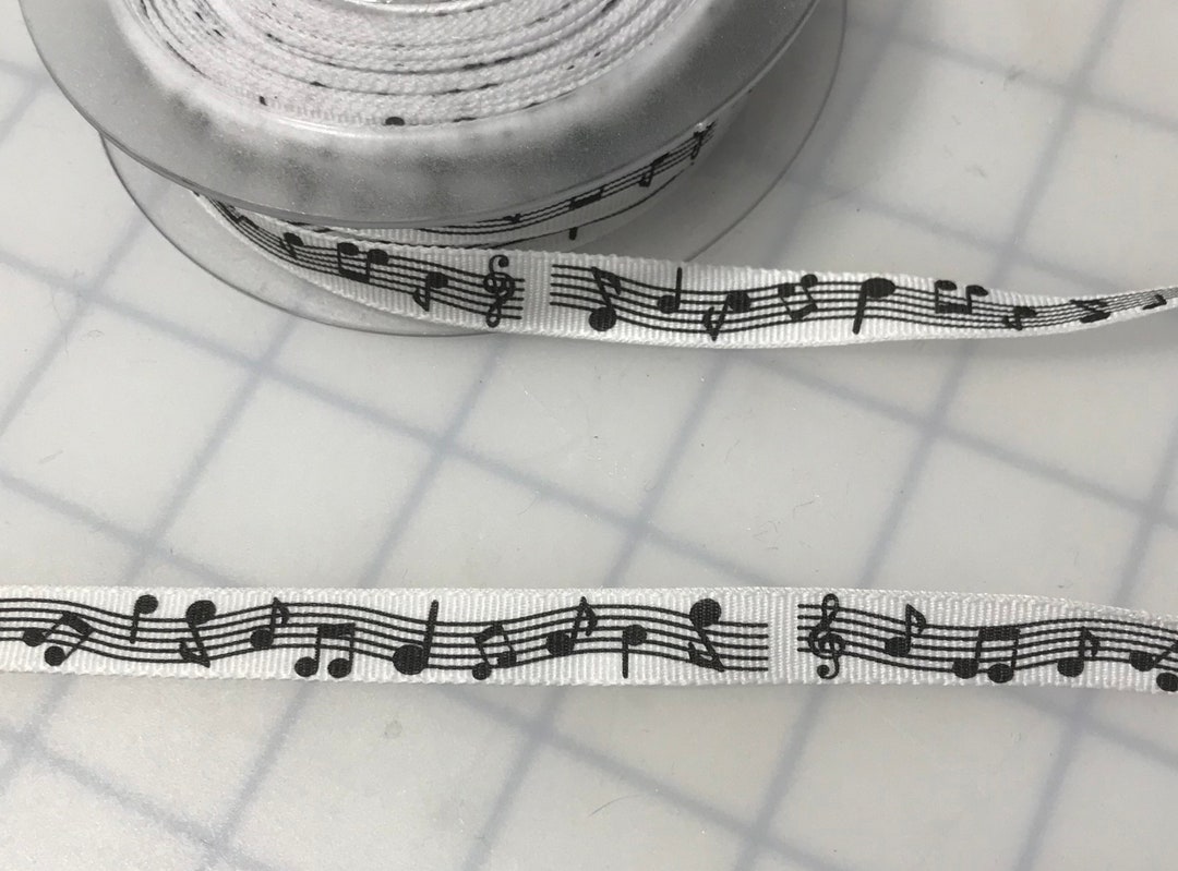 Music Notes Grosgrain Ribbon Trim 3/8" Made in France - 3 Yards - Etsy