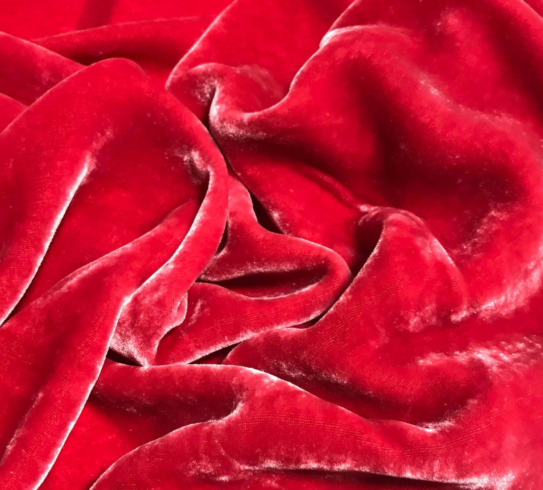 CHINESE RED Hand Dyed Silk Velvet Fabric - Etsy