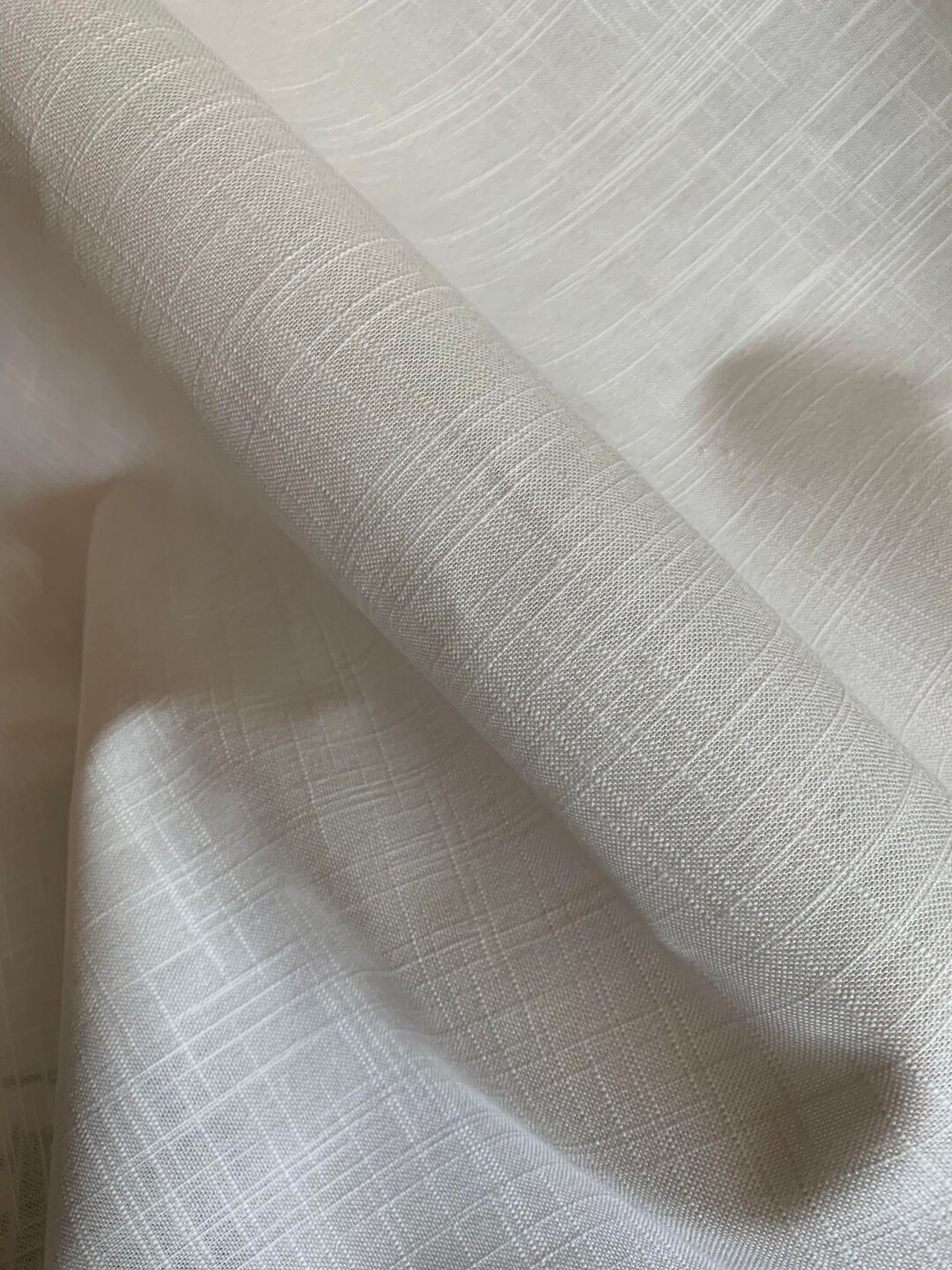 White Textured 100% Linen Fabric - Etsy