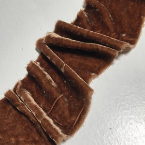 Hand Dyed Camel Brown Silk Velvet Ribbon ( 4 Widths to Choose From) - Etsy