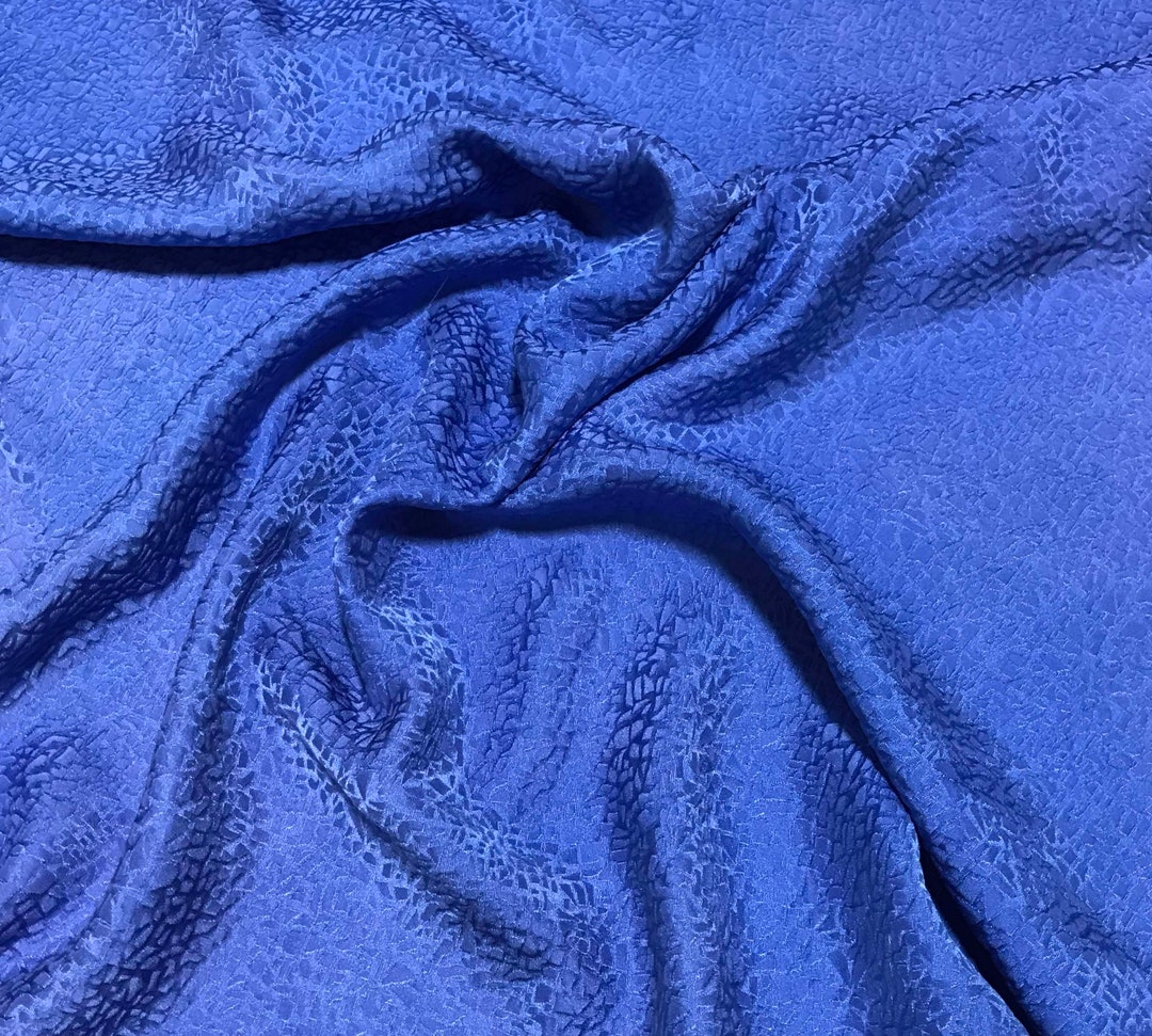 Hand Dyed Periwinkle Blue Pebbles - Silk Jacquard Fabric - Etsy