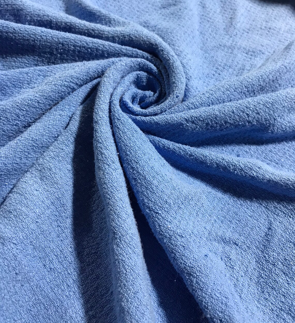 PERIWINKLE BLUE Hand Dyed Raw Silk Squares Weave Check NOIL - Etsy