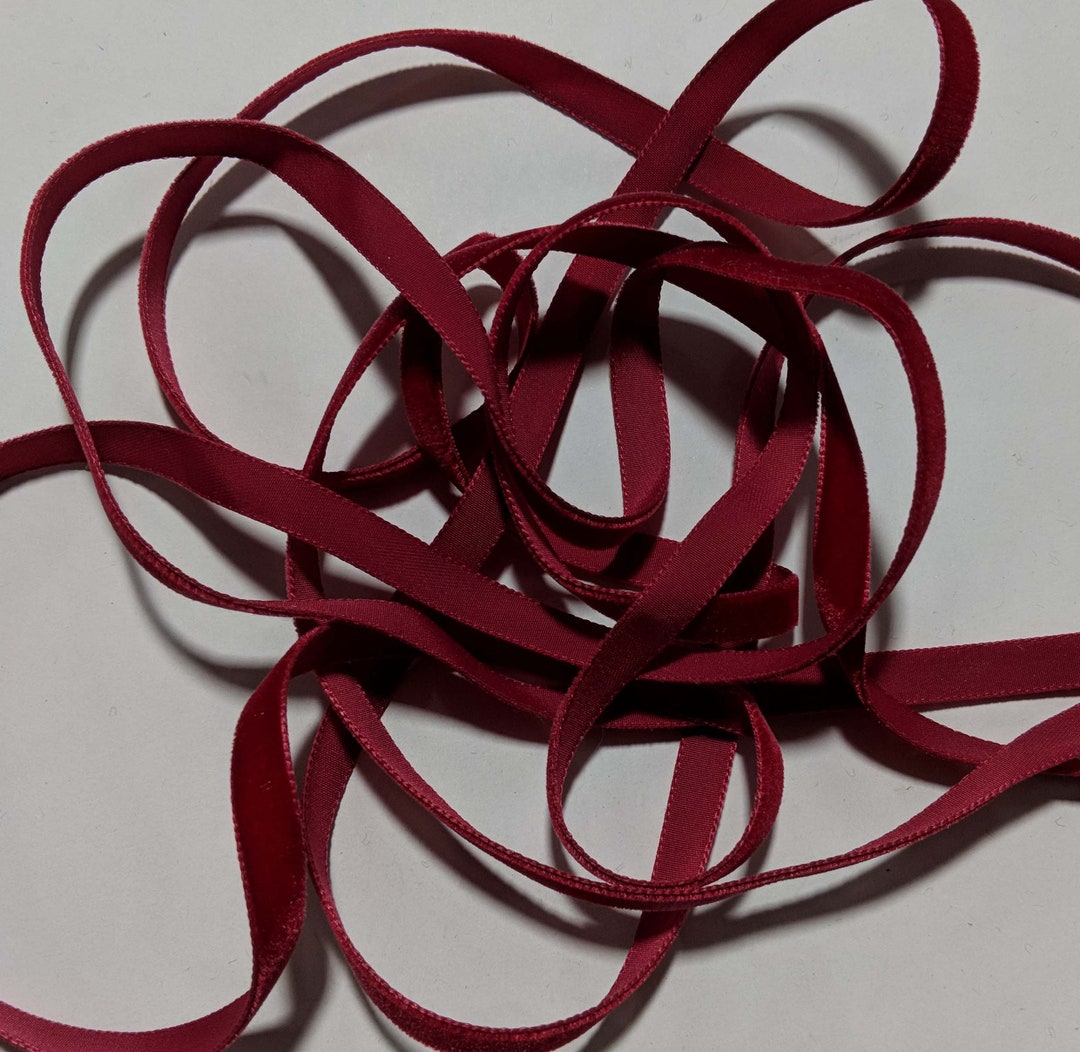 French VELVET Ribbon RUBY RED by the Yard 3/8 Inch - Etsy