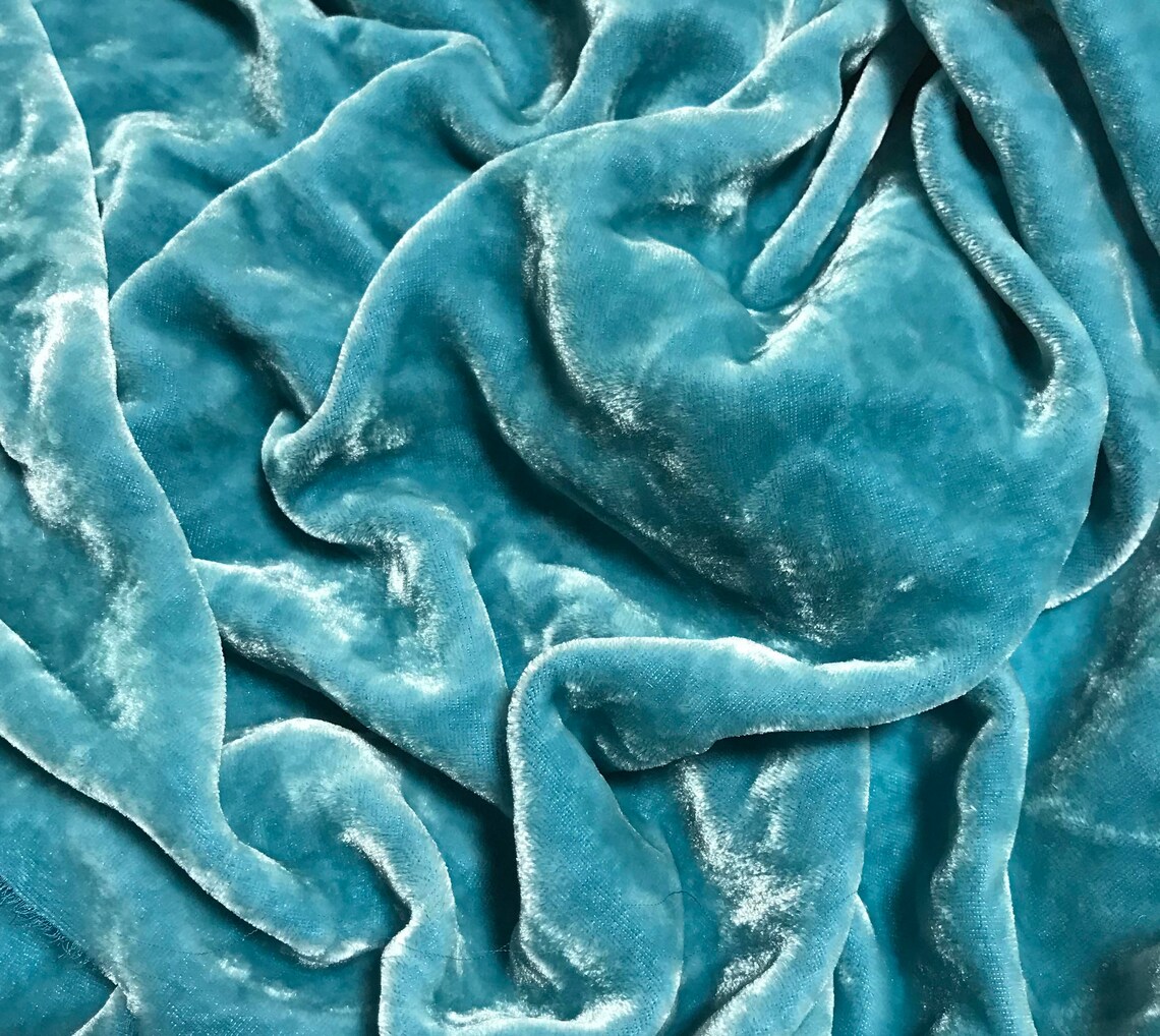 PASTEL TEAL Hand Dyed Silk Velvet Fabric - Etsy
