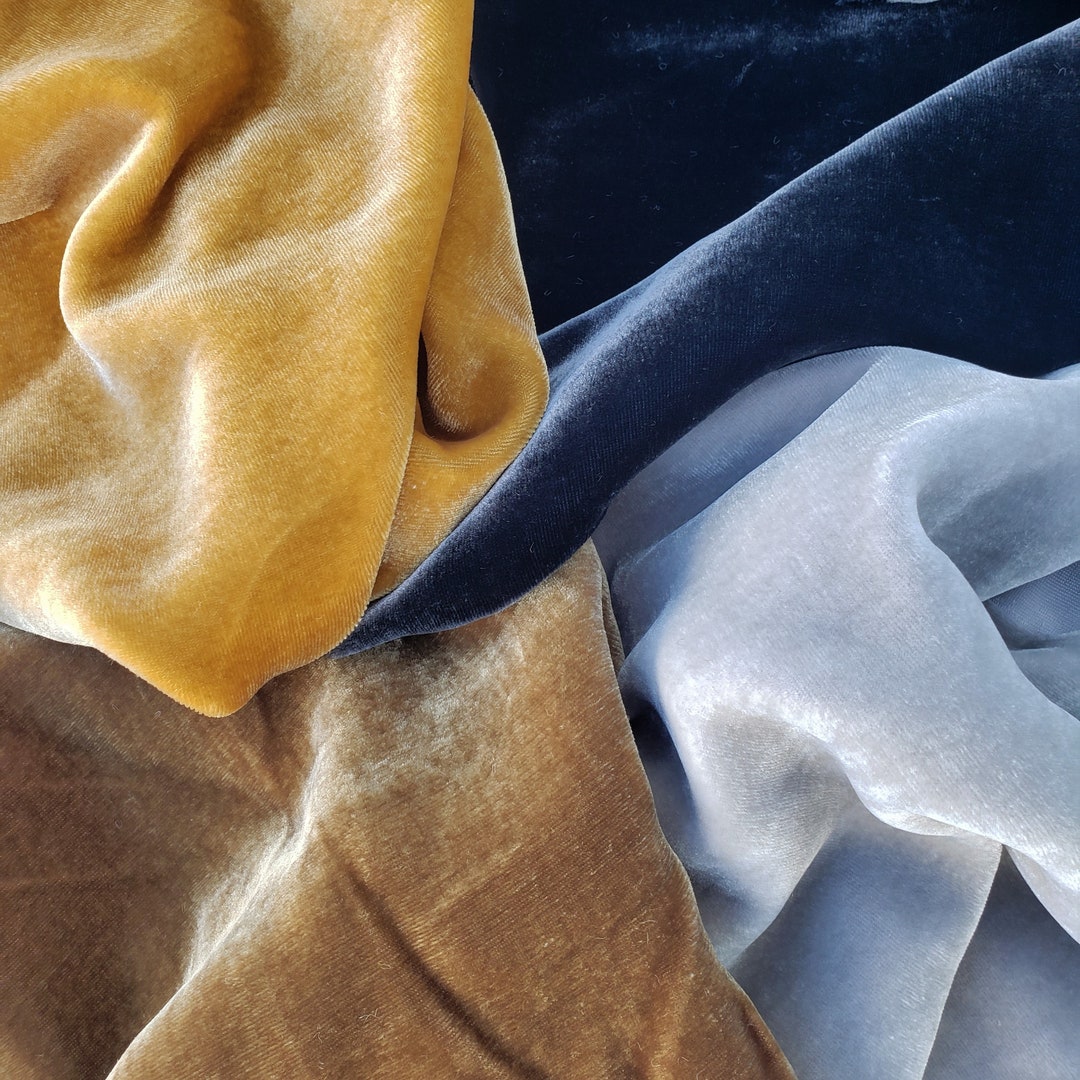 Silk VELVET Precious Metals Fabric Sample Set Remnants Lot - 1/4 Yard X ...