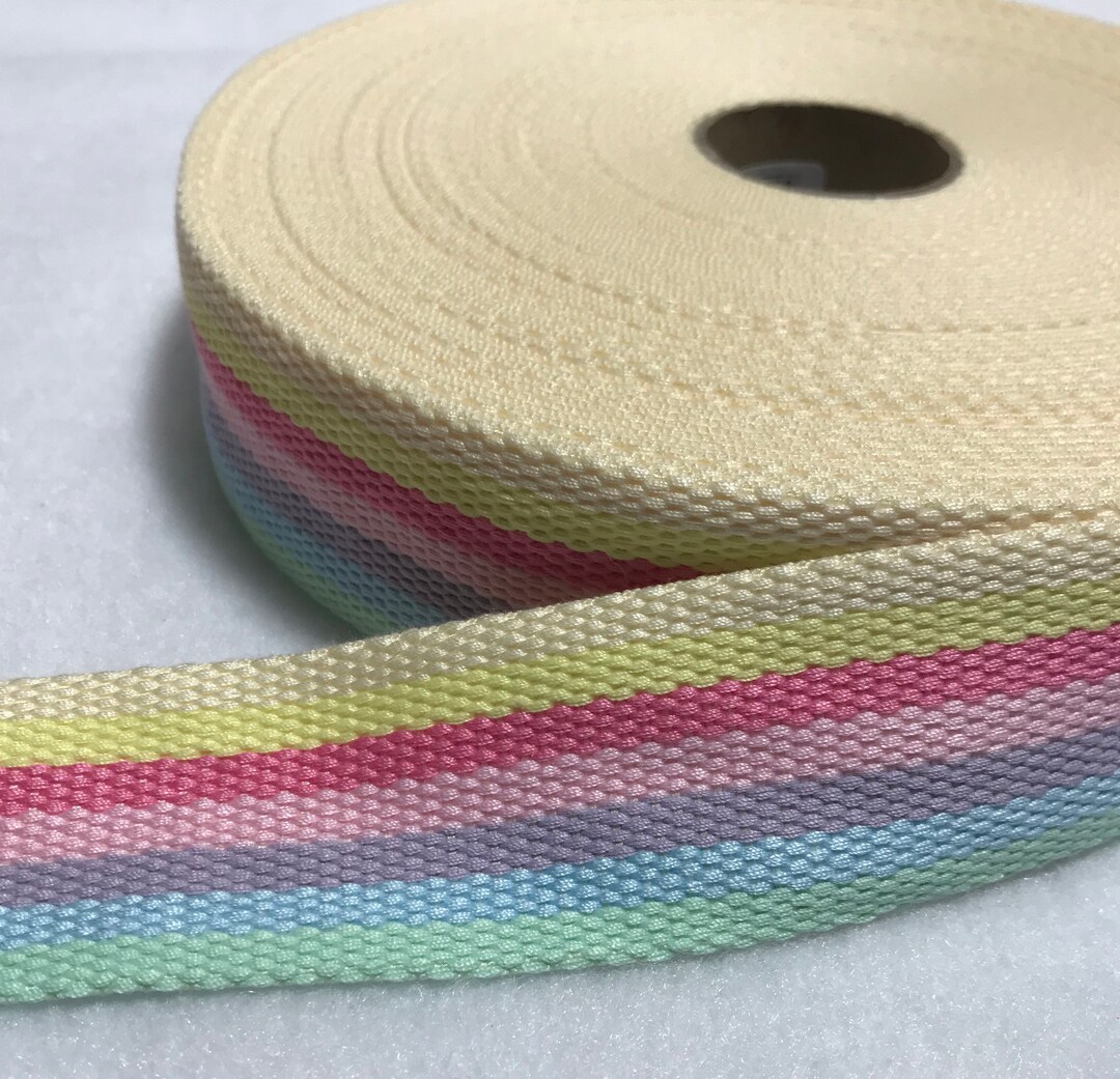 Pastel Rainbow Webbing - Made in France - Etsy