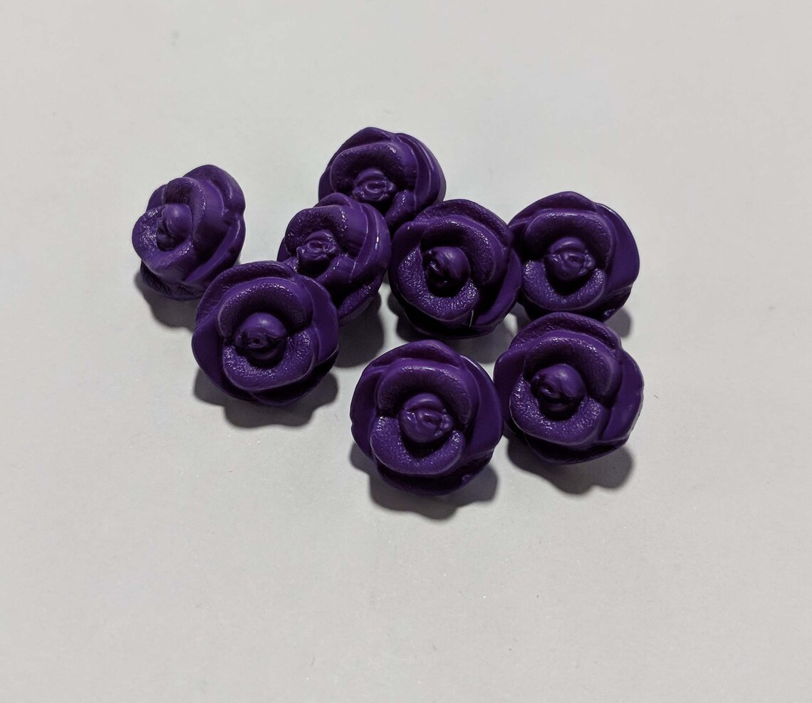 Purple Rose Flower Plastic Button 15mm /1/2 inch Dill | Etsy