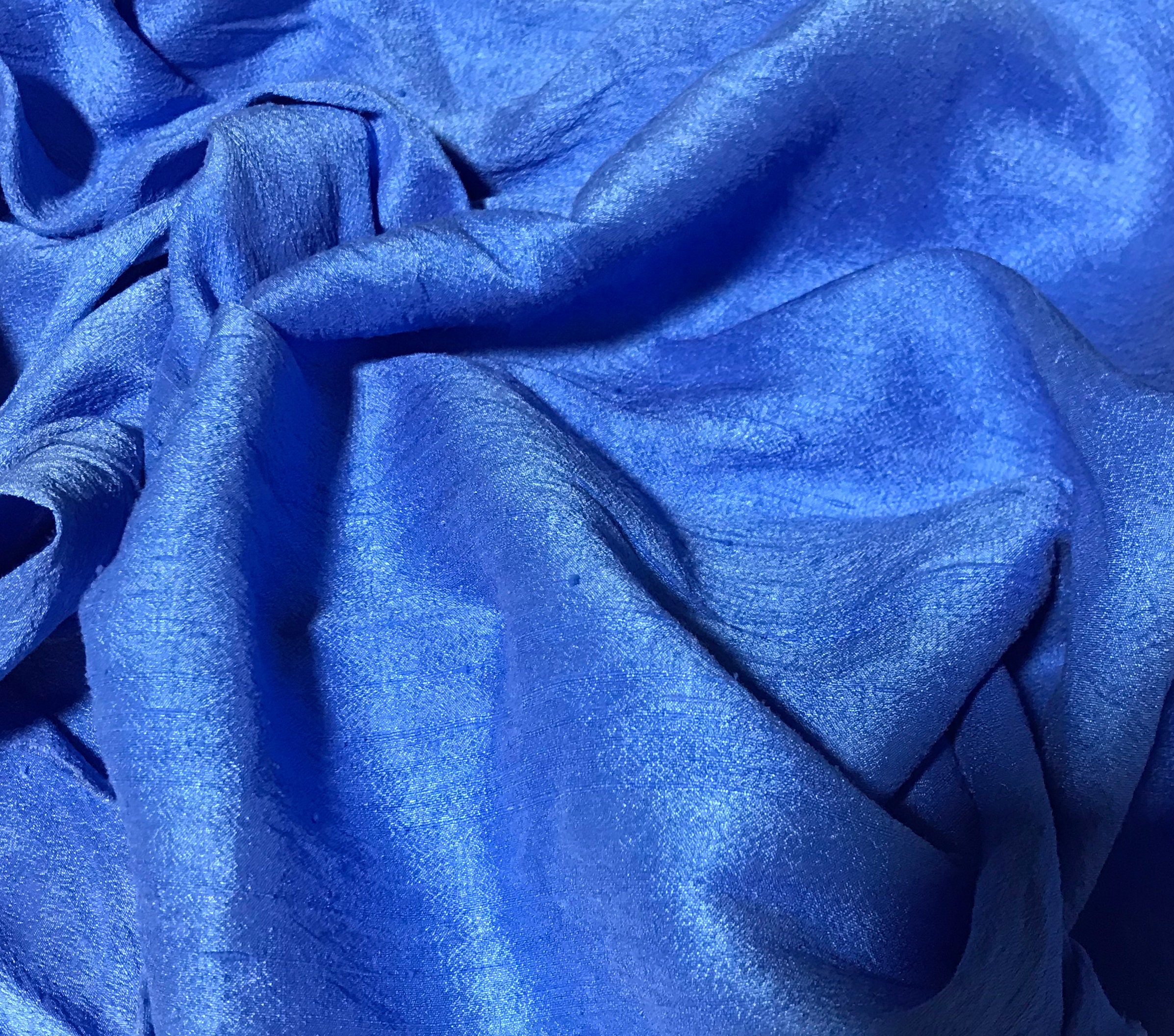 Hand Dyed Cornflower Blue- Silk Dupioni Fabric - Etsy