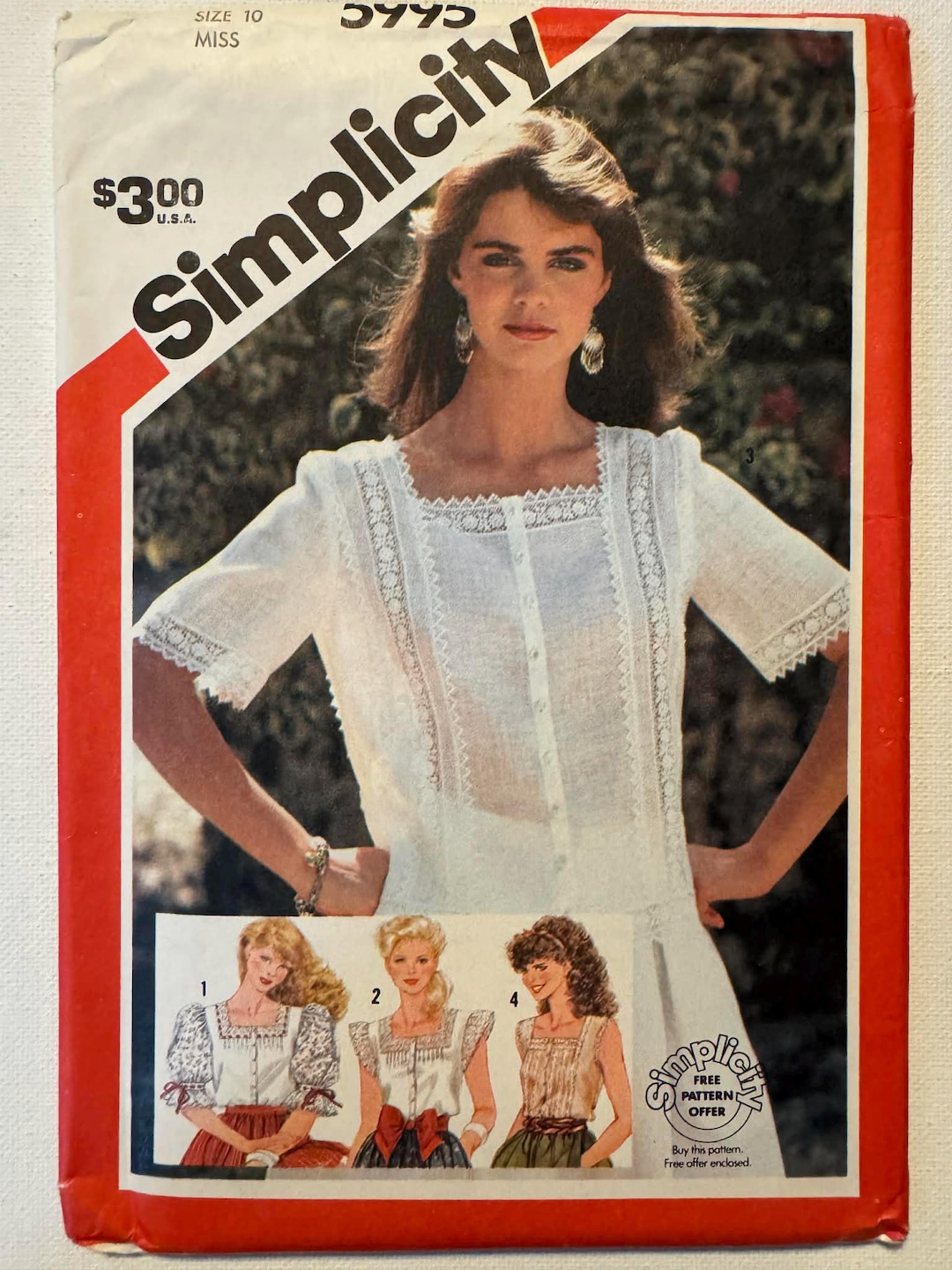 1983 Simplicity Boho Peasant Tops. Pattern # 5995 Size: 10 - Etsy