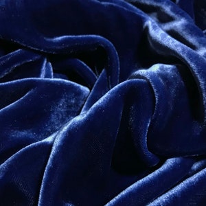 OCEAN BLUE Hand Dyed Silk Velvet Fabric - Etsy