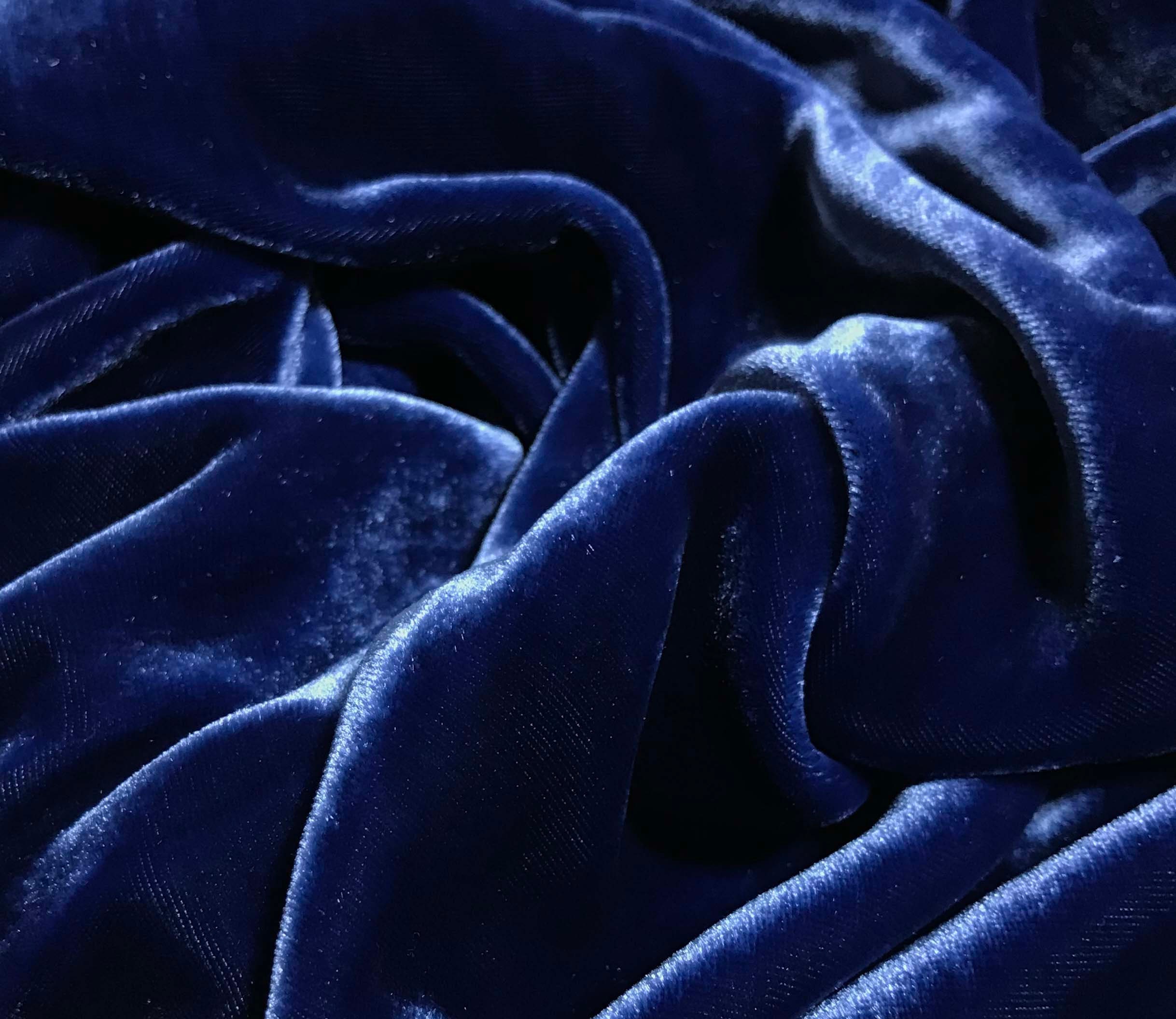 OCEAN BLUE Hand Dyed Silk Velvet Fabric - Etsy