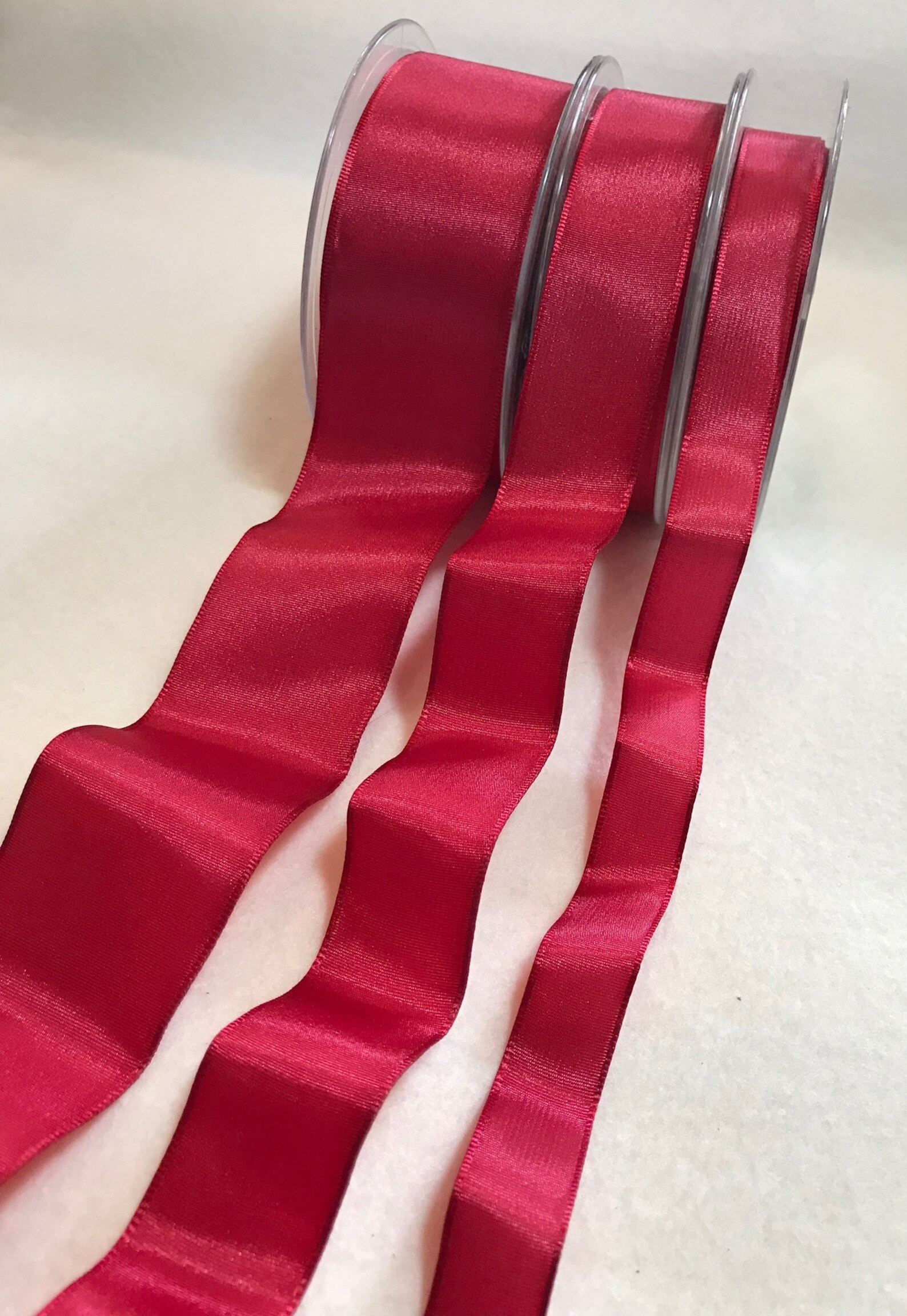 Cherry Red Wired Taffeta Ribbon Made in France 3 Widths to | Etsy