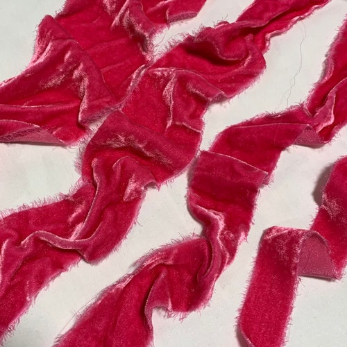 Hand Dyed Poinsettia Red Silk Velvet Ribbon 4 Widths to - Etsy