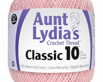 Coats Aunt Lydia's Crochet Cotton Thread Size 20 Fine, Natural (181-226 ...