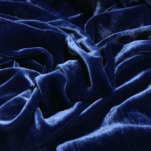 OCEAN BLUE Hand Dyed Silk Velvet Fabric - Etsy