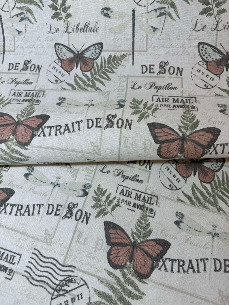 Monarch Butterfly French Papillon - Richloom Cotton Canvas Fabric ...