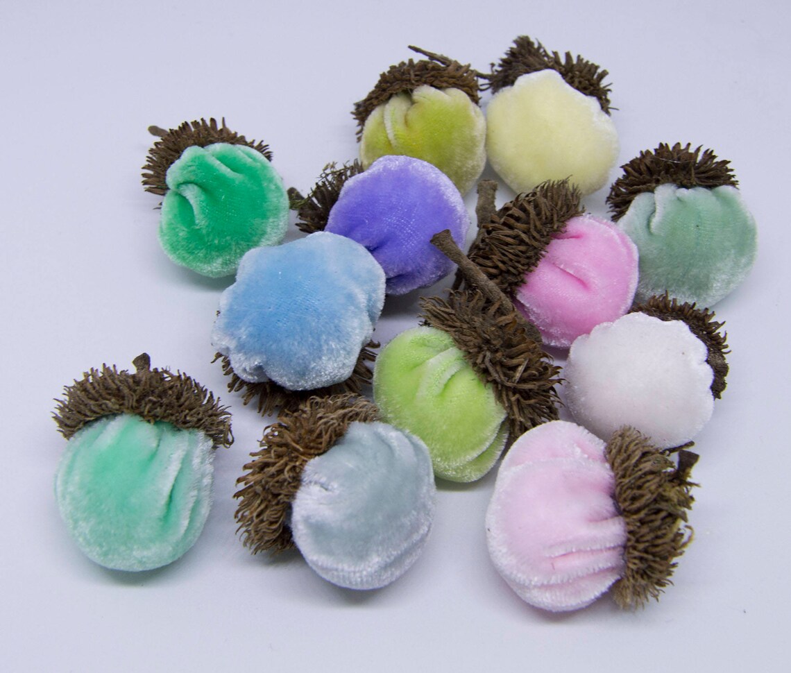 Silk Velvet Acorns Kit Pastel Colors 12 Acorns Make Your - Etsy