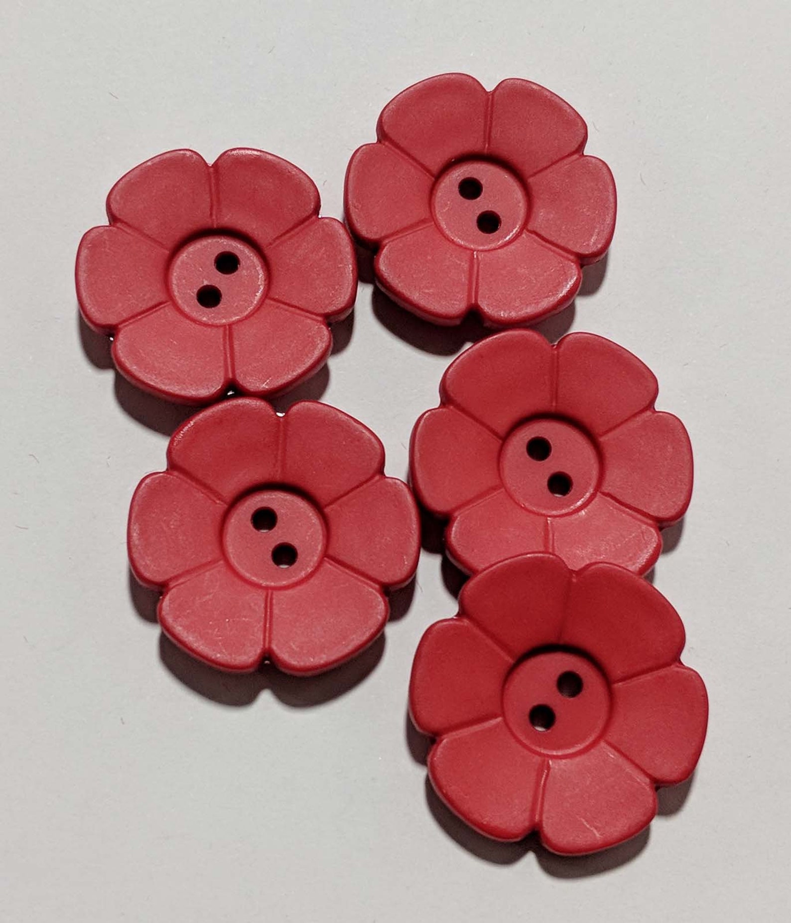 Daisy Red Flower Plastic Button 28mm / 1 1/8 Inch Dill - Etsy