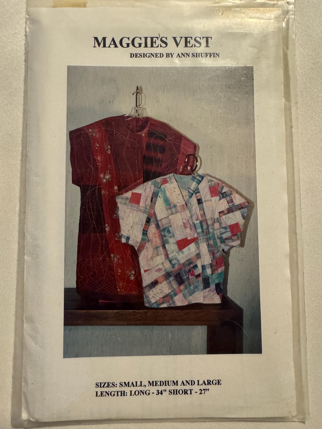 Vintage Maggie's Vest Sewing Pattern Designed by Ann Shuffin Size Small ...