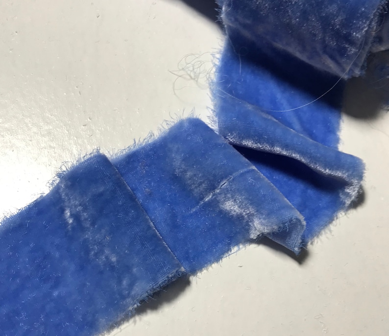 Hand Dyed Periwinkle Blue Silk Velvet Ribbon 4 Widths to - Etsy