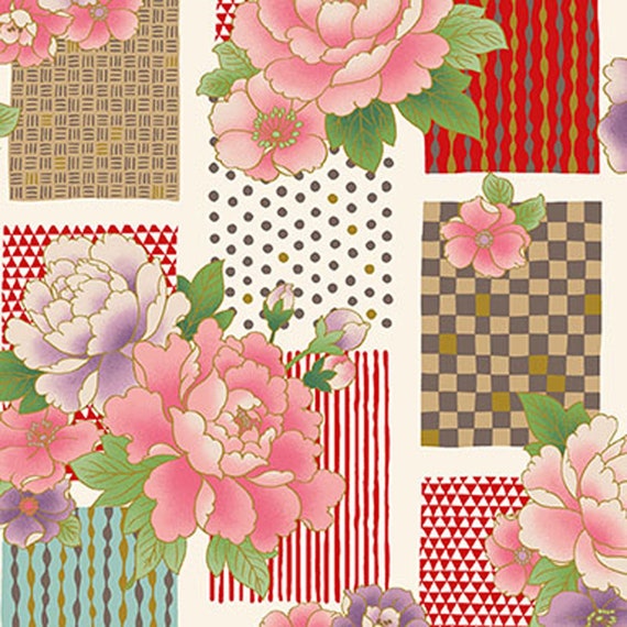 Japan Modern Metallic Asian Floral Patchwork Quilt Gate - Etsy