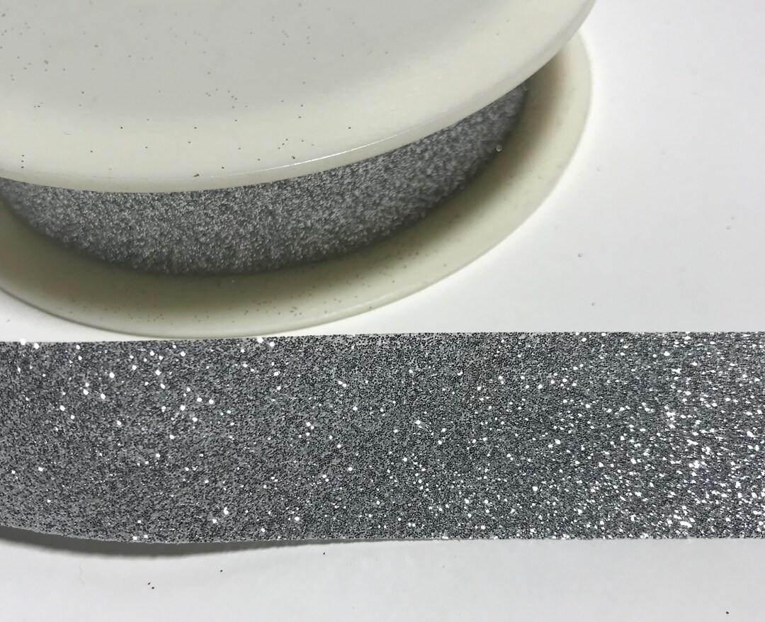 Metallic SILVER Iridescent GLITTER Ribbon Trim (1" Wide) X 3 Yards - Etsy