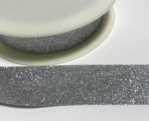 Metallic SILVER Iridescent GLITTER Ribbon Trim 1 wide | Etsy