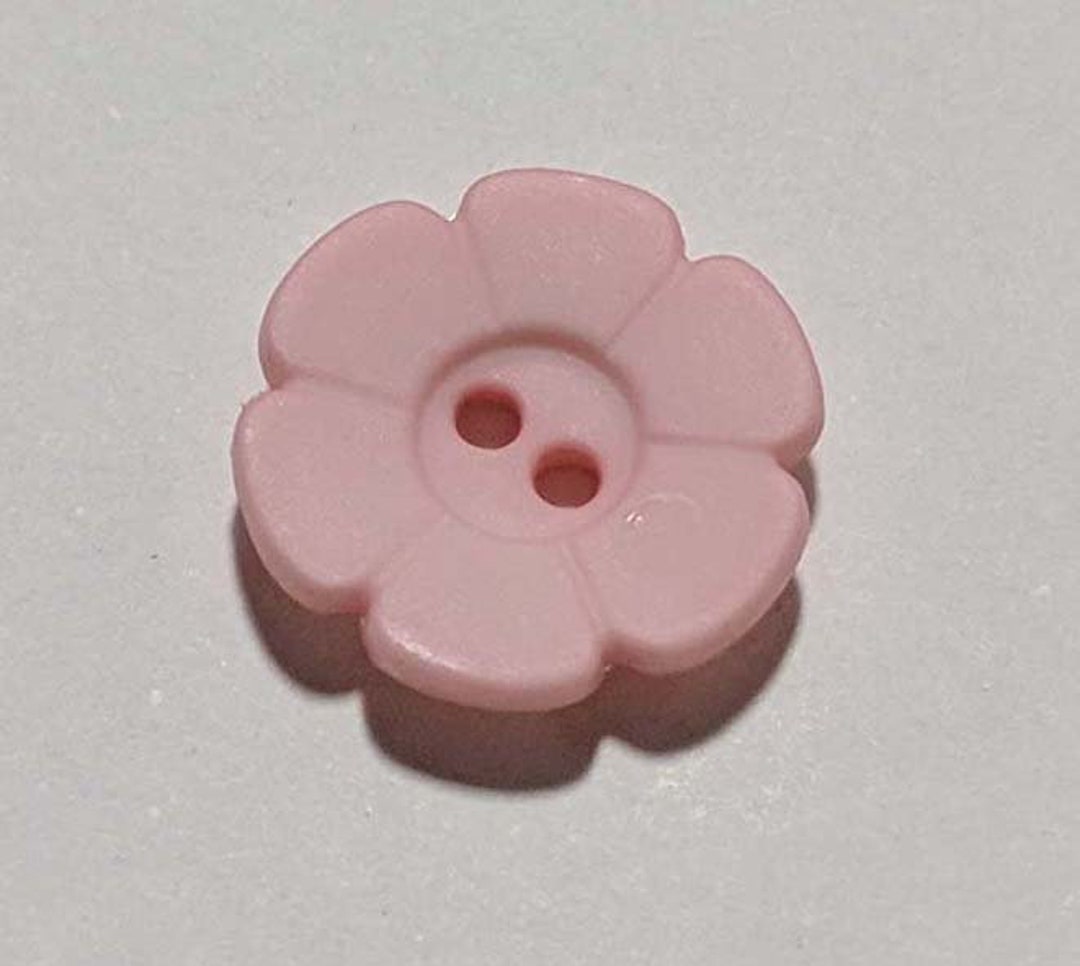 Pink Daisy Flower Plastic Button - 15mm / 5/8 Inch - Dill Buttons - Set ...