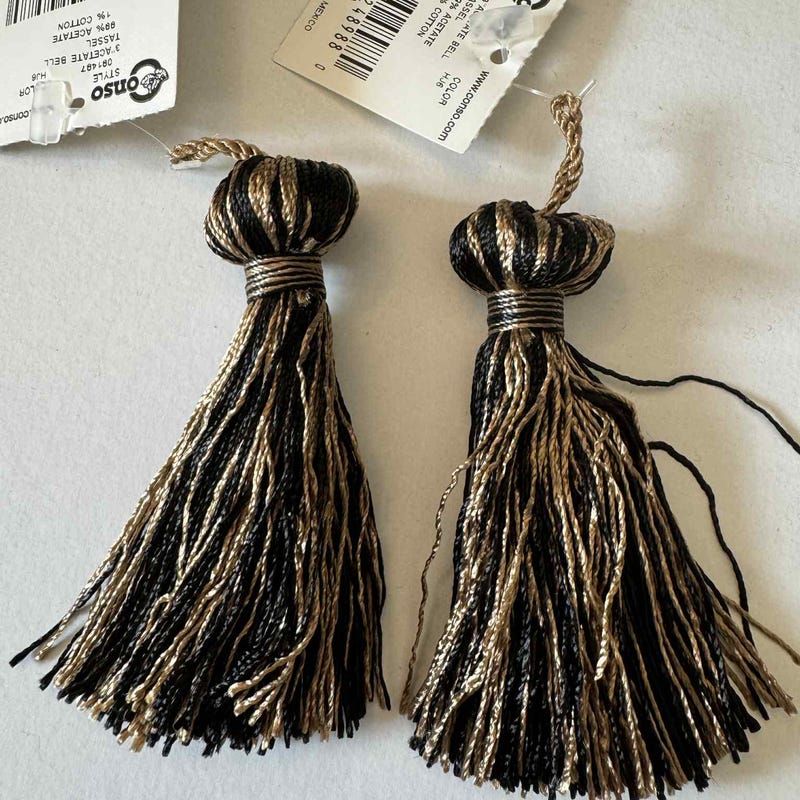 Vintage Black Tassel Lamp - Etsy