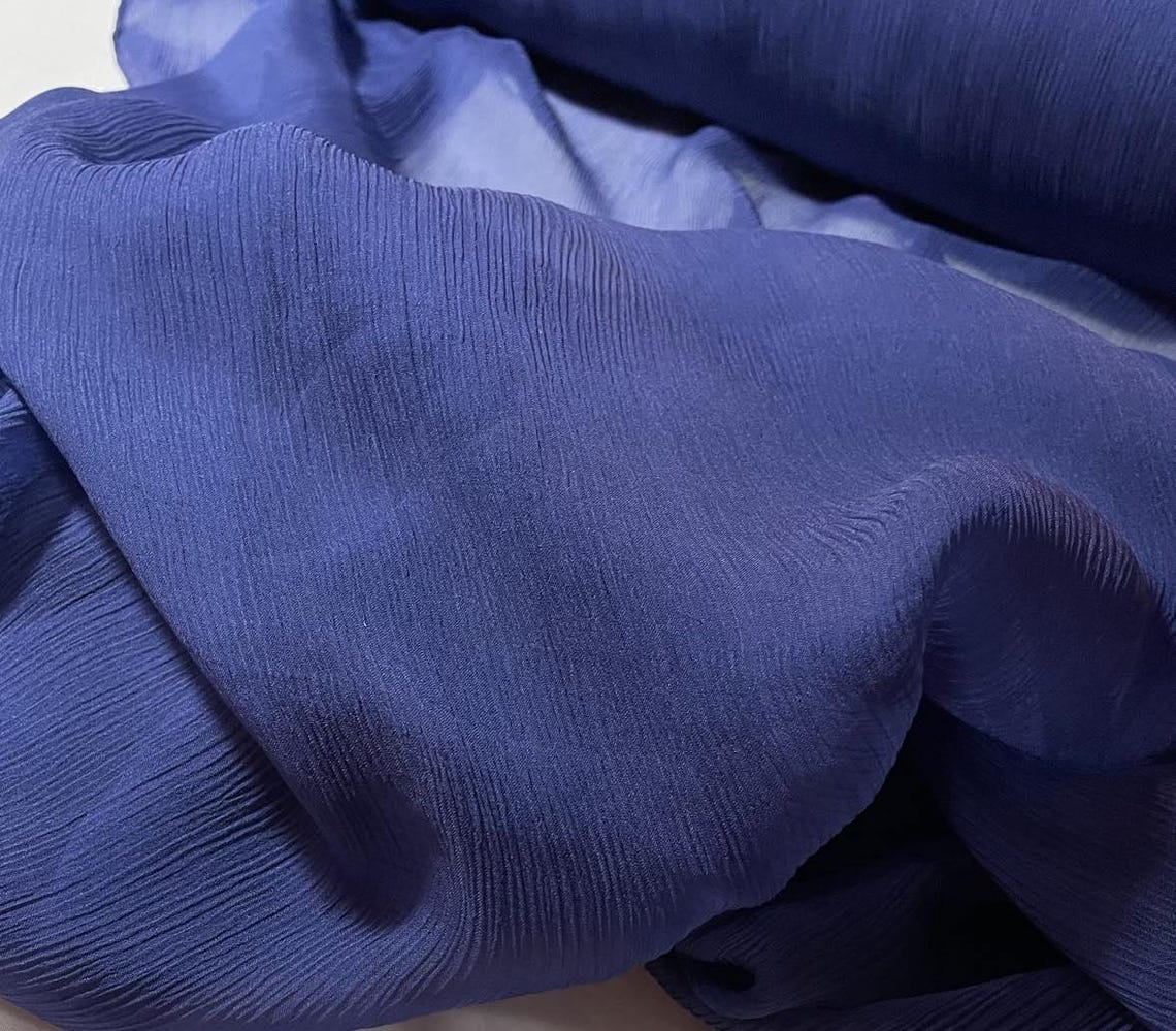 Deep Periwinkle Blue - Crinkle Silk Chiffon Fabric - Etsy