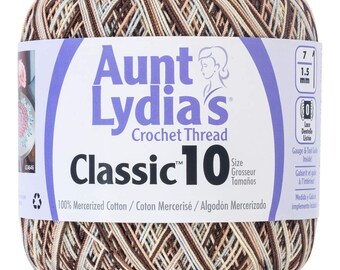 Coats Aunt Lydia's Crochet Cotton Thread Size 20 Fine, Natural (181-226 ...