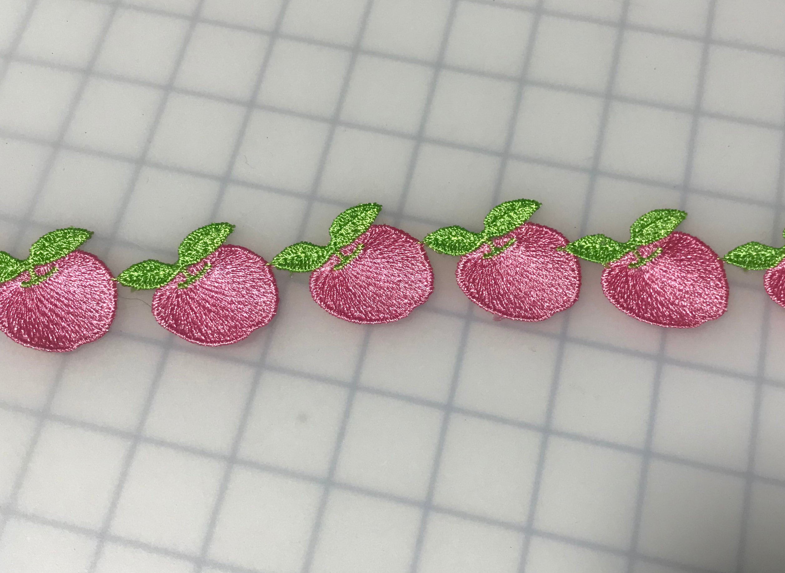 Embroidered Lace Pink Apple Applique Trim 1 1/2 Wide - Etsy