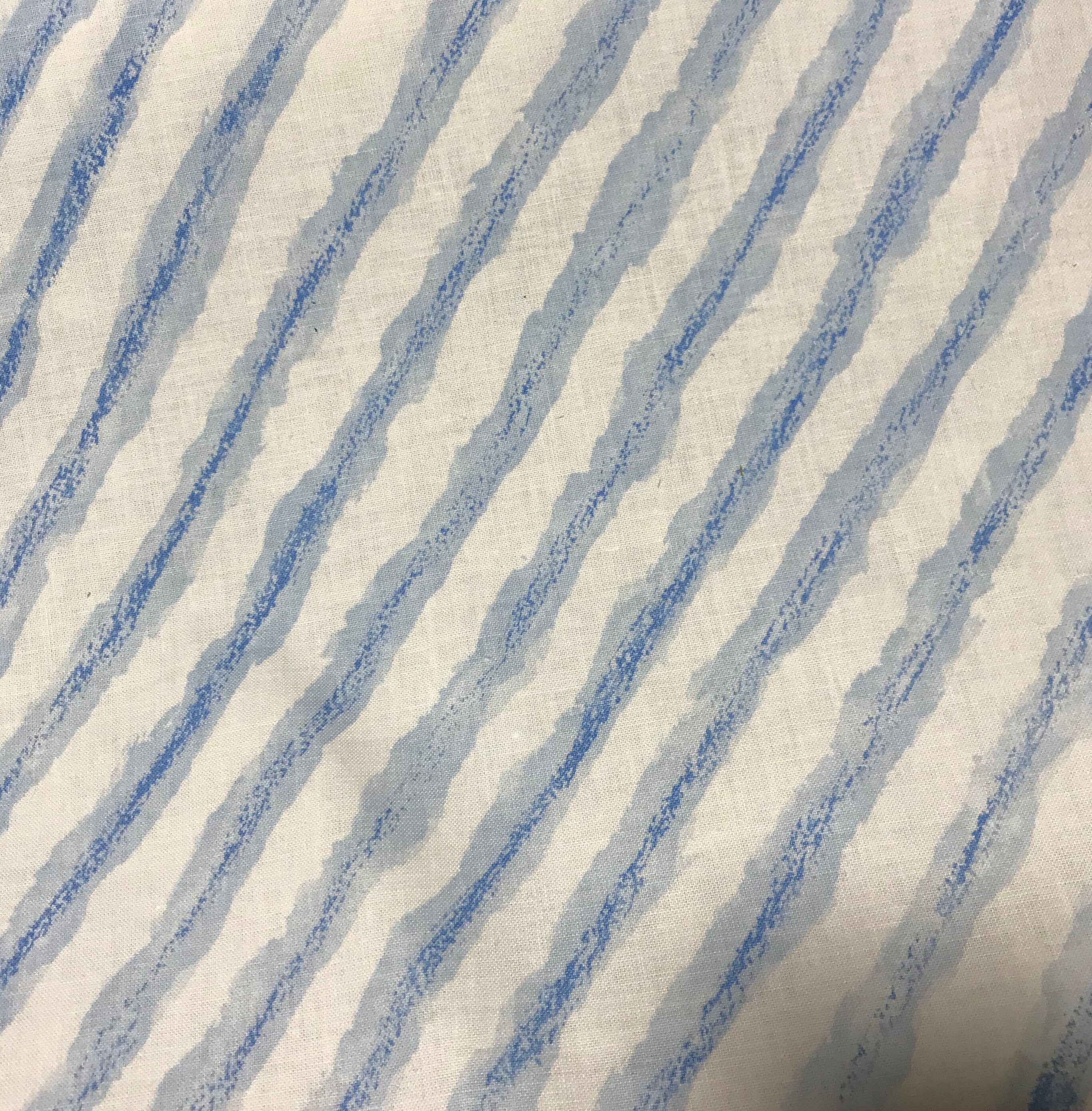Blue Stripes Strings Cotton Sateen Decorator Fabric - Etsy