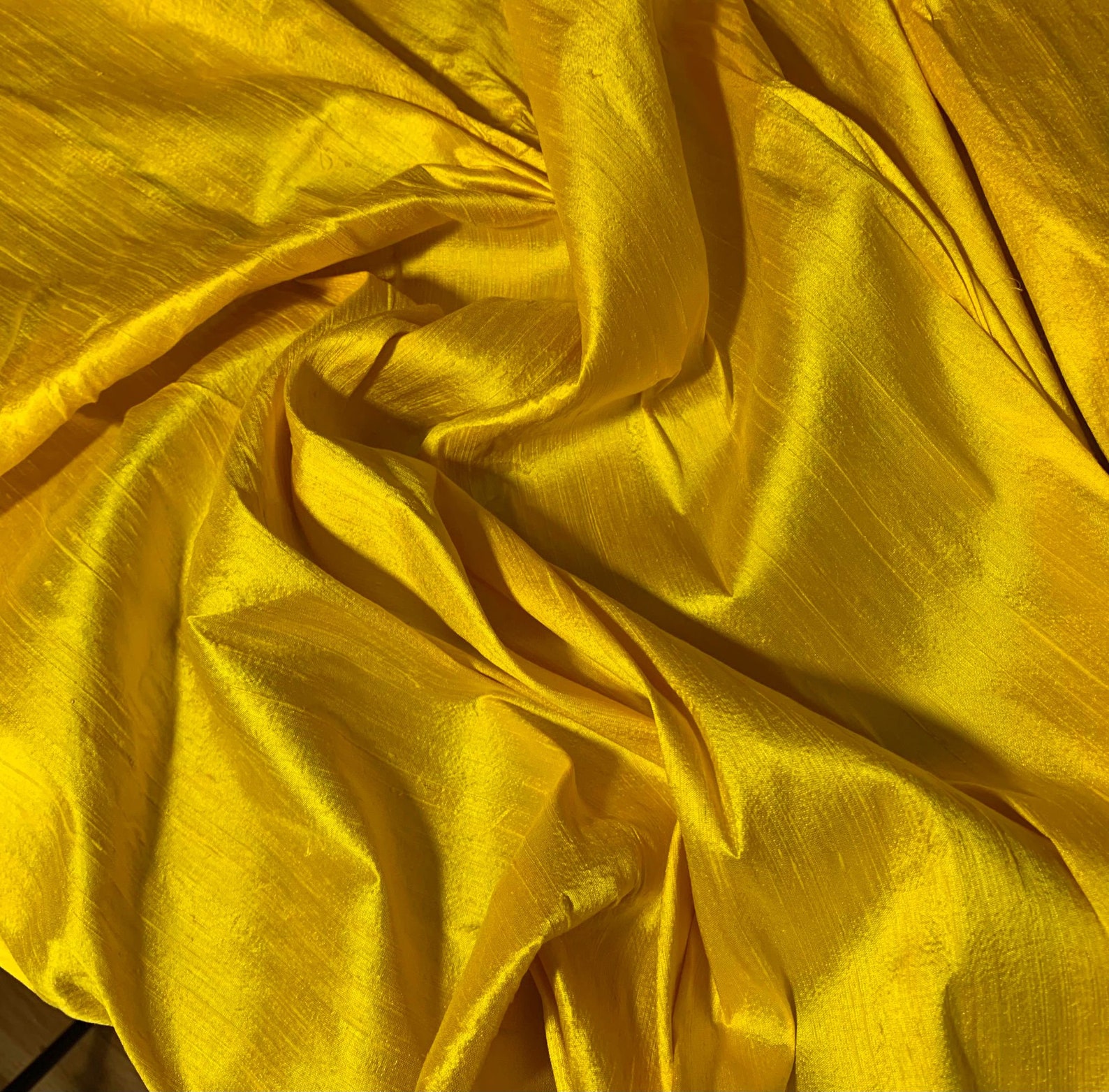 Sunflower Yellow - Silk Dupioni Fabric - Etsy