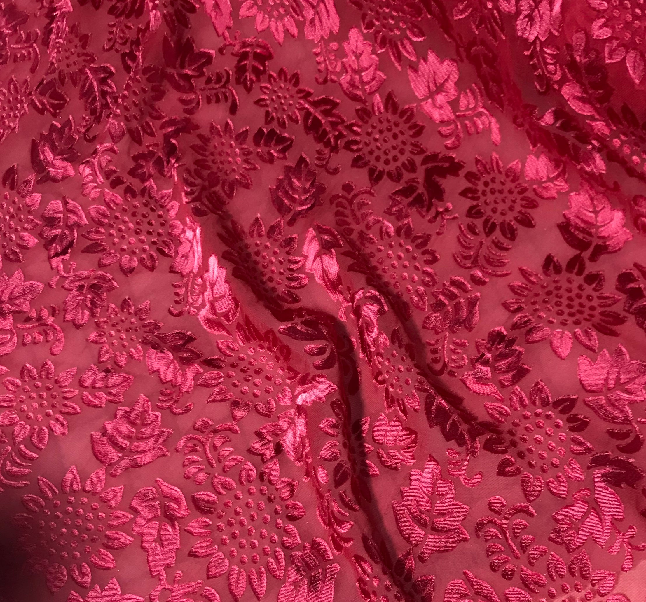 Tela de color rojo cereza teñida a mano Tela de satén - Etsy España