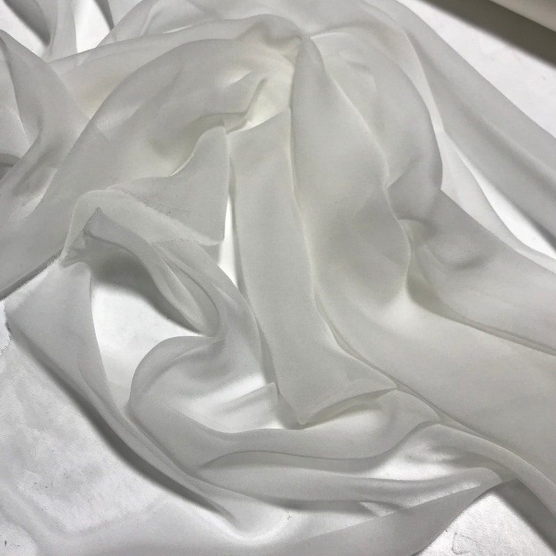White Chiffon Scarf - Etsy