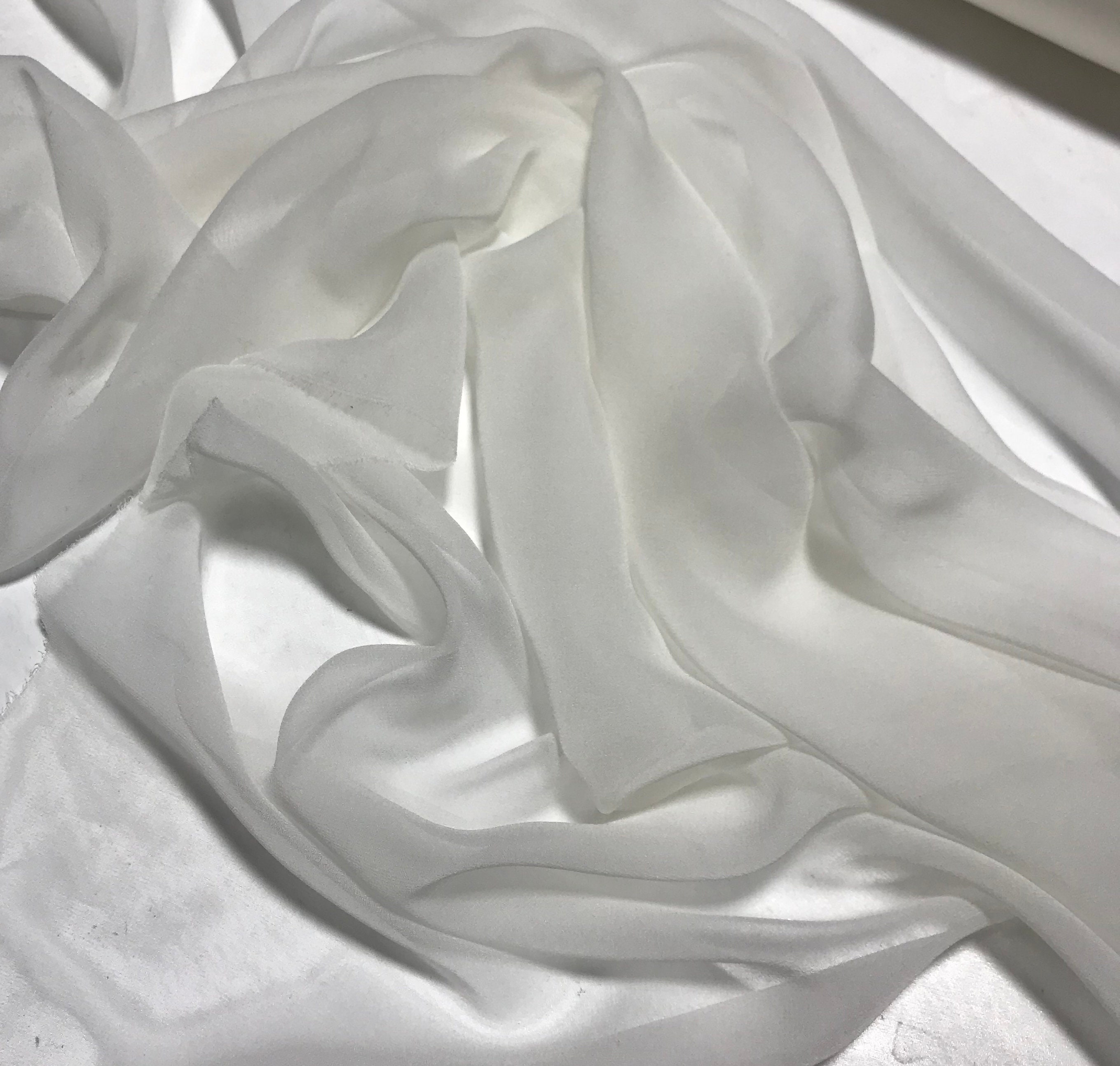 White Silk Chiffon Fabric