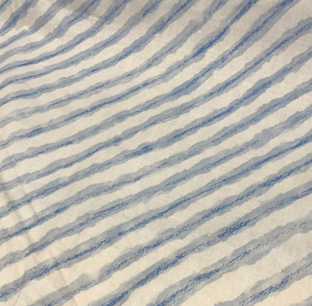 Blue Stripes Strings - Cotton Sateen Decorator Fabric - Etsy