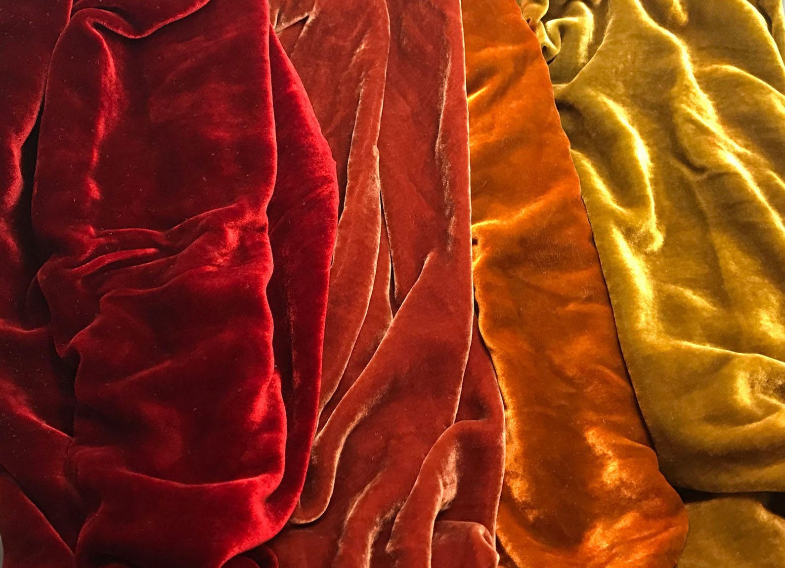 Dark Autumn Sample Set - Hand Dyed Silk Velvet Fabric - 9"x45" Each - Etsy