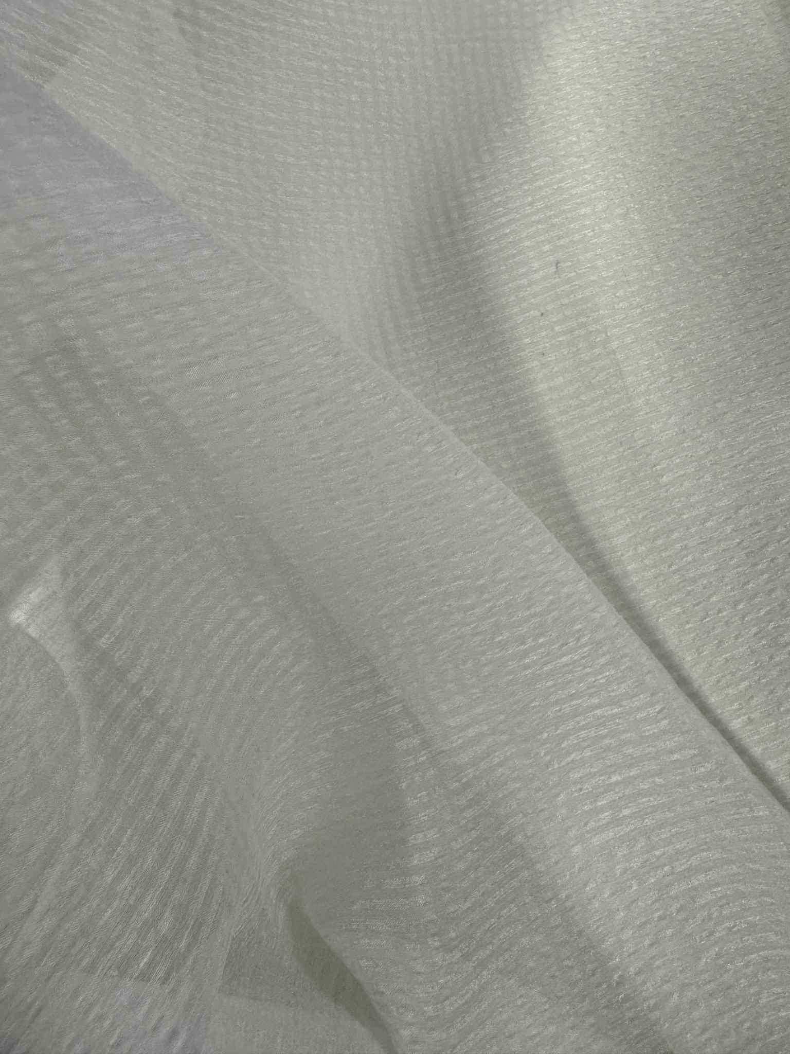 White Gingham Seersucker Gauze - Silk Chiffon Fabric - Etsy
