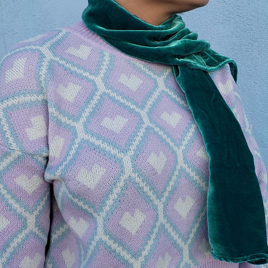 Silk Velvet Scarf in OCEAN BLUE Handmade 12x42 - Etsy