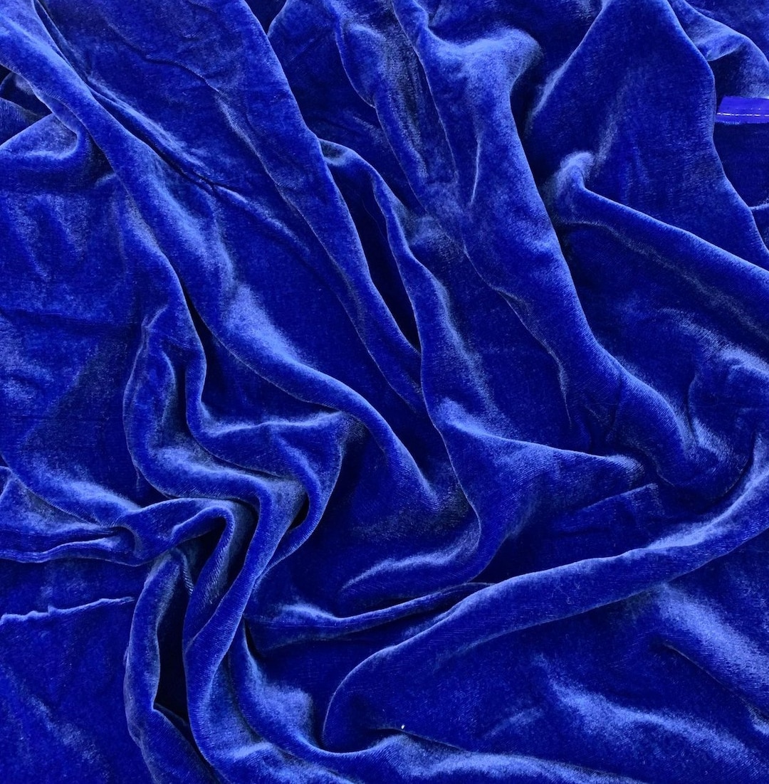 COBALT BLUE Silk Velvet Fabric - Etsy