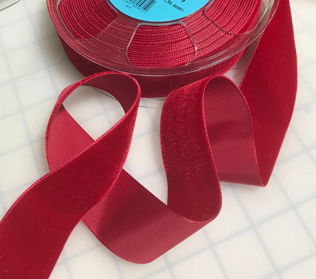 French VELVET Ribbon RUBY RED by the Yard (1 1/2" Wide) - Etsy