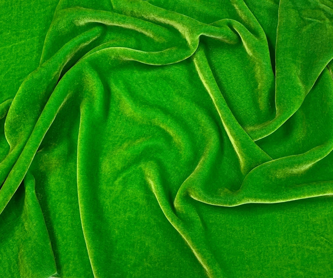 LEMON LIME GREEN - Silk Velvet Fabric - Etsy